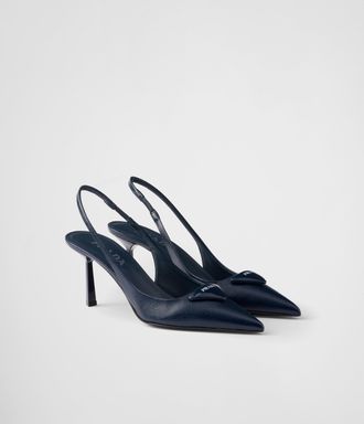 Prada Slingback-Pumps aus Saffiano-Lackleder