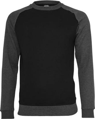 Urban Classics Homme Col Rond Raglan 2 Tons Sweater, Multicolore (Blk/Cha 445), 4XL EU