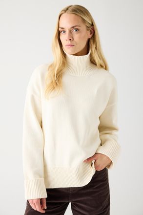 Knowledge Cotton Apparel Damen vegan Pullover Rundhalsausschnitt Egret Wei&Atilde;Y