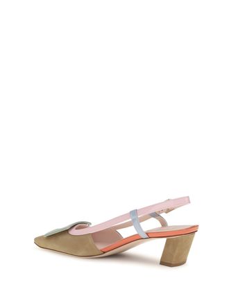 Roger Vivier Womens Pumps Belle Vivier Suede Multicolour Calf Leather High Heel Shoes