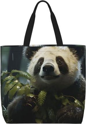 Generic Panda Sous La Pluie Sac A Main Femme L&eacute;ger Tote Bag Grand Sac Cabas Pour Plage Travail Gym