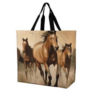 Generic Chevaux Sac Courses Grand Tote Bag Imperm&eacute;able Sac &Agrave; Bandouli&egrave;re Pour Gym Quotidienne Universit&eacute;