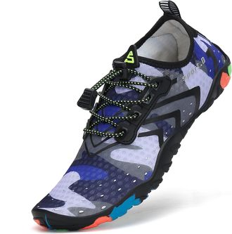 Saguaro Wasserschuhe Herren Damen Schnell Trocknend Schwimmschuhe Atmungsaktiv rutschfeste Badeschuhe mit Dicke Sohle für Frauen Männer, Capri-Blau, 45 EU