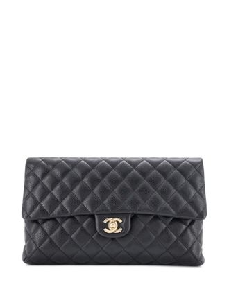 Chanel Classic Flap Quilted Caviar clutch bag - Schwarz
