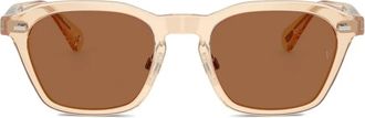 Oliver Peoples Sonnenbrille mit geometrischem Gestell - Braun
