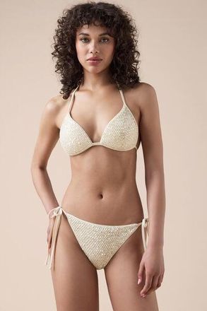 Calzedonia Bikinihose Mit Schmalen B&auml;ndchen Sequin Net Wei&szlig;