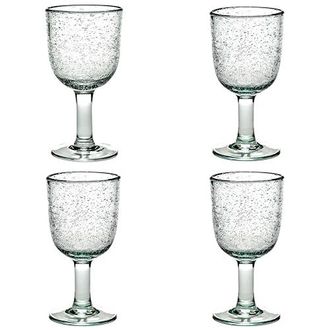 Serax verre &agrave; vin blanc avec bulles | Verrerie Pure par Pascale Naessens | Verre &eacute;l&eacute;gant pour vins blancs | Verrerie transparente pour d&eacute;gustation