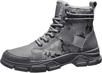 Generic Bottes dhiver pour homme - Motif camouflage - Doublure en fourrure - Chaussures hautes &agrave; lacets antid&eacute;rapantes - Semelle &eacute;paisse et douce - Bottes the