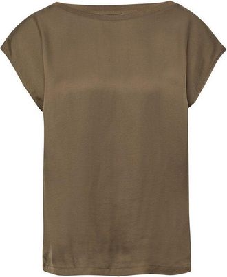 Comma Kurzarmshirt T-Shirt Shirt im Fabricmix mit &uuml;berschnittenen Schultern