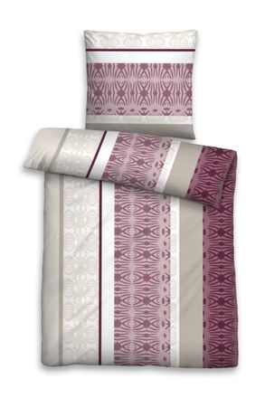 Biberna Fein-Biber Bettwäsche 300985 135x200 + 80x80 cm Fb. 547 kitt lila