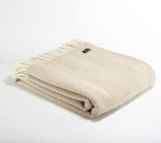 Tweedmill NEW Tweedmill Textiles 100% Pure Wool Blanket 150cm x 183cm - Oatmeal