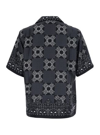 Amiri Geometric Print Cuban Collar Shirt - Black