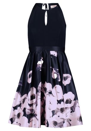 Vera Mont Damen Cocktailkleid mit Blumenprint Dark Blue/Ros&eacute;,34