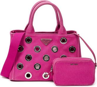 Prada Crossbody Bags - Small Grommet Canapa Tote - Gr. unisize - in Rosa - f&uuml;r Damen