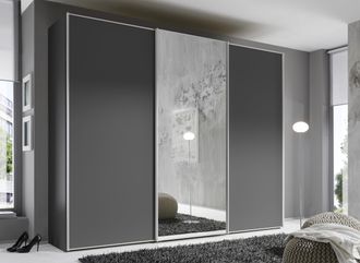 Staud Schwebet&uuml;renschrank 3-t&uuml;rig Sinfonie Plus H240 x B298 Vulkan Innenausstattung-Sets Premium