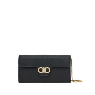 Ferragamo Gancini Wallet mit Schulterriemen - - Accessories - Damen - Schwarzk - ONE SIZE