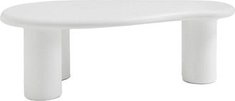 DRAWER Table basse organique en fibre de ciment L120cm - Blanc - LUNA