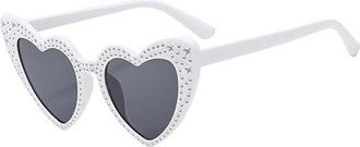 Generic Lunettes de soleil &agrave; la mode avec strass, lunettes de soleil en forme de coeur | Lunettes en coeur | Lunettes de soleil vintage &agrave; la mode pour anniver