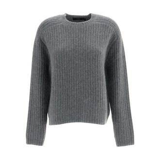 arch4 Pull en cachemire &agrave; col rond Nisha - Femme - Pulls - Gris - Taille: 38 FR
