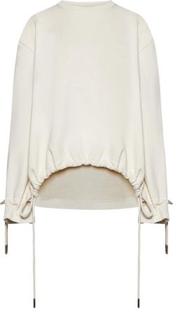 Silvian Heach Femme, Sweatshirts et sweats &agrave; capuche, Blanc, Taille: 40 FR Felpa dettagli arricciati e coulisse