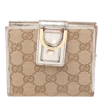 Gucci Beige Canvas Gucci Geldb&ouml;rse - - Pre-owned - Damen - Beige - ONE SIZE