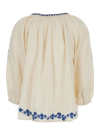 Derhy Womens Blouse Enora White Cotton Blouses Shirt