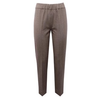 D.exterior Wollmischung Lurex Hose mit elastischem Bund - - Jeans - Damen - Braun - XS