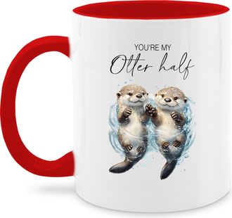 Shirtracer Tasse Tassen 325ml - You are my otter half I Otter Geschenk Pärchen Geschenke Valentinstag Paar Geschenk für Pärchen Weinachten I Jahrestagsgeschenk P