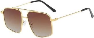 Generic Lunettes De Soleil Carr&eacute;es En M&eacute;tal For Hommes Et Femmes, Monture Large, For Lext&eacute;rieur(Orange)