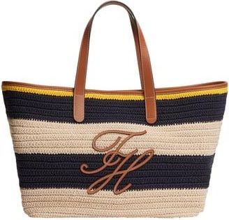 Tommy Hilfiger Sac cabas ray&eacute; &agrave; logo brod&eacute; en coton