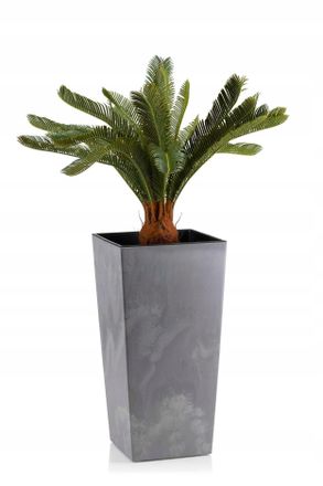 HowHomely Blumentopf Grau 47 x 25 x 25 cm Pflanzk&uuml;bel Gro&szlig; Au&szlig;en - Blumenk&uuml;bel mit Pflanzk&uuml;bel Einsatz - Pflanzk&uuml;bel Rechteckig Betonoptik f&uuml;r Wohnzimmer oder G