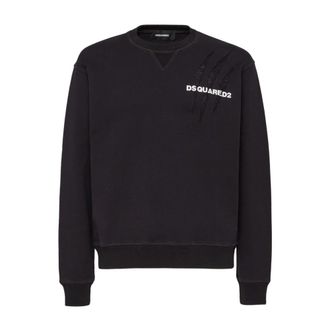 Dsquared2 Printed Scratch Cool Fit Rundhals-Sweatshirt - - Sweatshirts & Hoodies - Herren - Schwarzk - L
