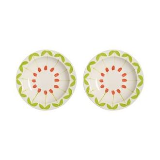 &Klevering Assiette creuse Folk - Rouge - Porcelaine