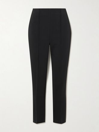 R&oacute;he Eng Geschnittene Hose Aus Twill Mit Biesen - Schwarz