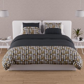 Soleil d'Ocre Soleil dOcre Abdeckung von Tröster + 2 Kissenbezüge, Grau, 260 x 240 cm