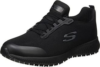 Skechers Baskets Squad SR pour Femme, Tricot Plat Noir, 36 EU Weit