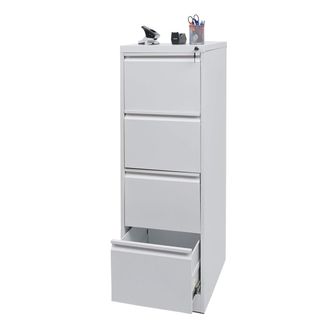 Mendler H&auml;ngeregisterschrank HWC-H16, Aktenschrank B&uuml;roschrank Stahlschrank, Format Legal + A4 abschlie&szlig;bar 134x46x62cm - wei&szlig;