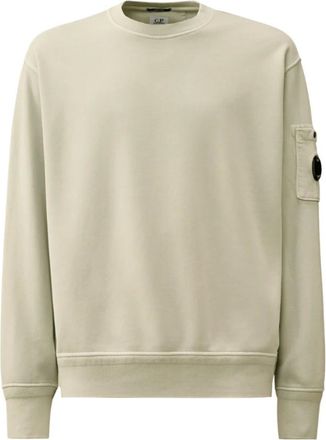 C.P. Company C.p. Company, Homme, Sweatshirts et sweats &agrave; capuche, Vert, Taille: M SweaT-shirt Col Rond en Polaire Diagonale Bleu Gris