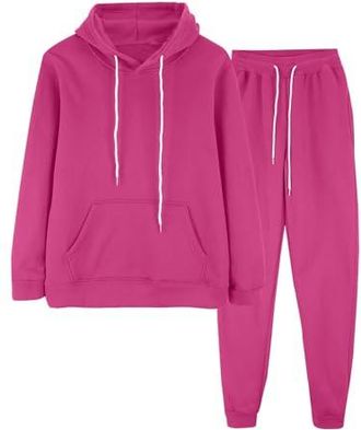 Generic Ensemble complet de survêtement à capuche pour femme - Ensemble de survêtement dhiver chaud à manches longues pour femme, ensemble thermique deux pièc