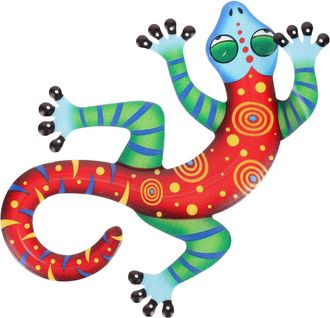 Yardwe Gecko Wanddeko Salamander Aufkleber Metall Gecko Wand Kunst Inspirational Skulptur H? Indoor Outdoor Wand Kunst Skulptur für Home Schlafzimmer Garten 