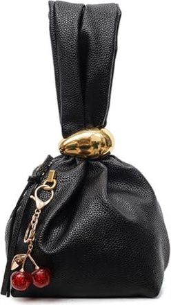 Generic Générique Bracelet en Cuir Portefeuille pour Femmes avec Pendentif Mini Seau Sac Solide Couleur Petit Sac fourre-tout Style Élégant Portefeuille Porta