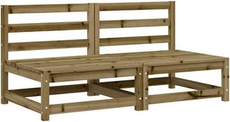 vidaXL Canap&eacute;s de jardin sans accoudoirs 2 pcs blanc bois pin impr&eacute;gn&eacute; vidaXL