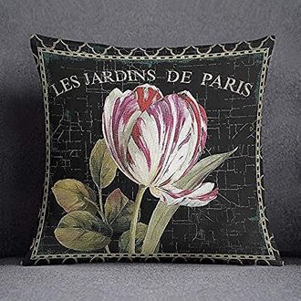 Bonamaison Le Jardin du Lin Kissenhüllen, Cotton, Mehrfarbig, 45x45