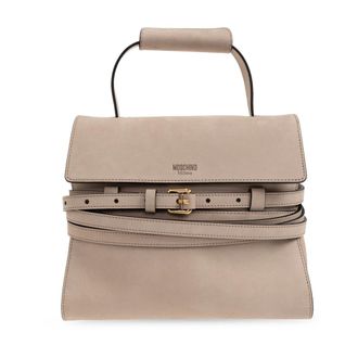 Moschino Tie Me Suede Bag - Femme - Sacs - Beige - Taille: ONE Size