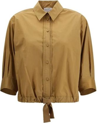 Forte_Forte Femme, Blouses et Chemises, Brun, Taille: 38 FR Cotton Shortsleeve Shirt