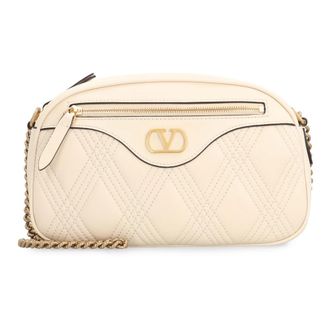 Valentino Quiltie Leder Schultertasche - - Bags - Damen - Beige - ONE SIZE