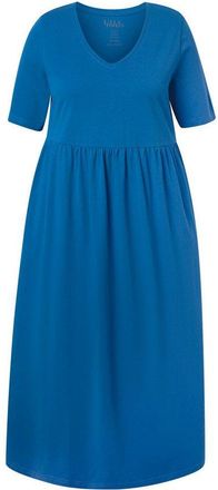 Ulla Popken Maxikleid Maxikleid A-Linie Jersey V-Ausschnitt Halbarm