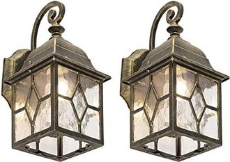 QAZQA london - Lanterne murale - 2 pi&egrave;ces - L 15 cm - Bronze - Rustique, Classique/Antique - &eacute;clairage ext&eacute;rieur