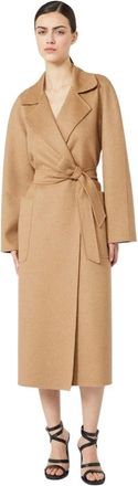 Max Mara Manteau long ceintur&eacute; - Femme - Manteaux - Brun - Taille: 38 FR