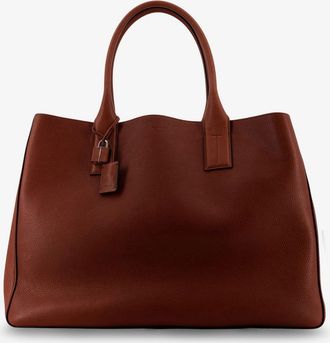 Tom Ford Hammered leather handbag with engraved logo on the front - TOM FORD - gender_Man